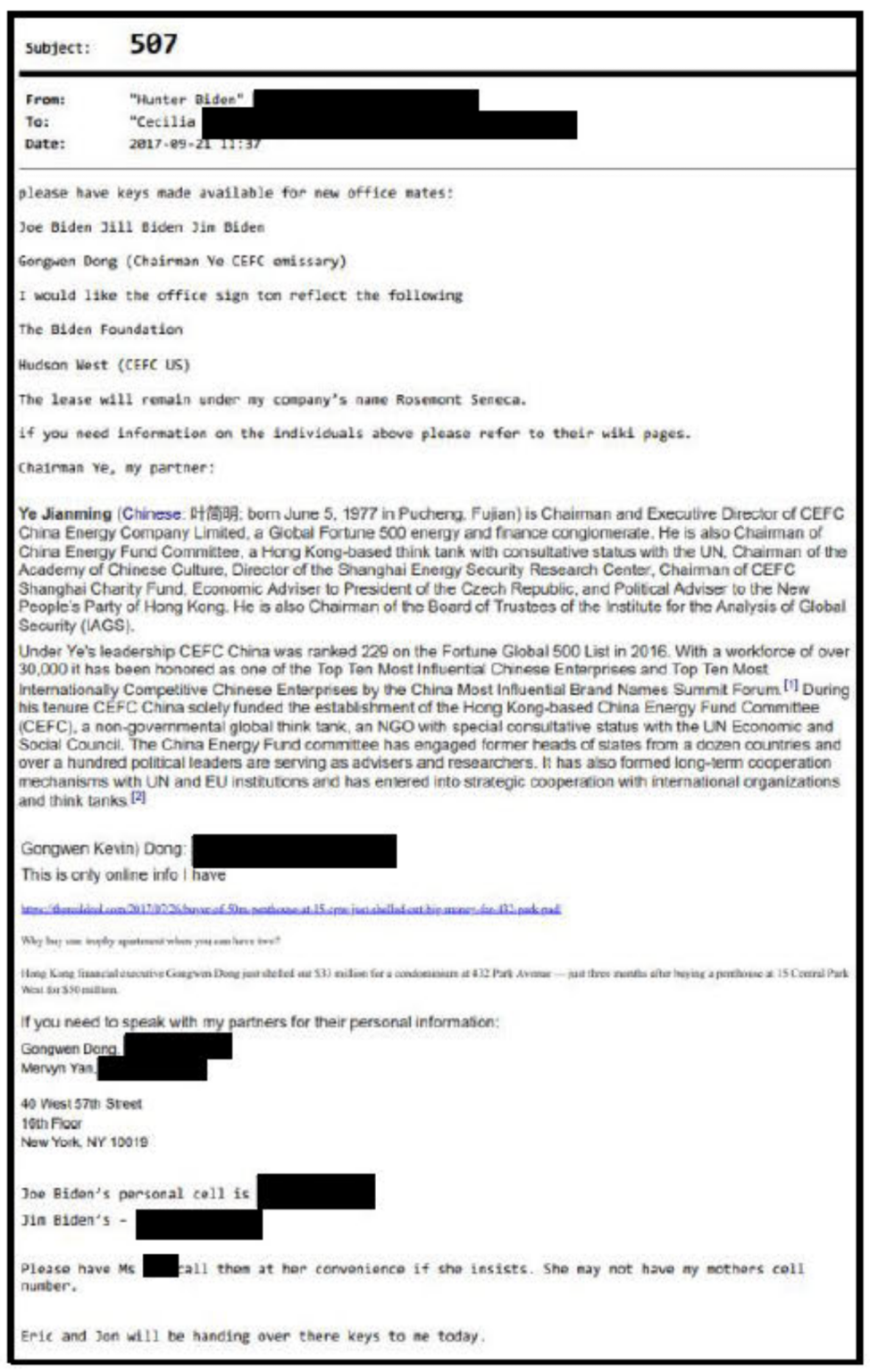 Evidence of Joe Biden’s Involvement in His Family’s Influence Peddling ...